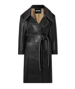 Acne Studios Belted Leather Coat