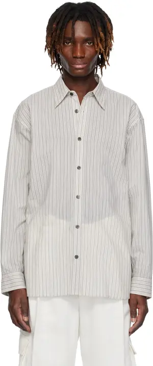 Dries Van Noten Loose Cotton Shirt - 800 Light Grey