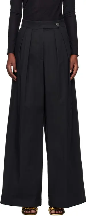 Dries Van Noten Dries Van Noten Wide Pleated Trousers - 900 Black