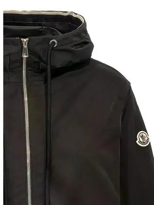 Moncler Cassiopea Drawstring Hooded Coat - Black
