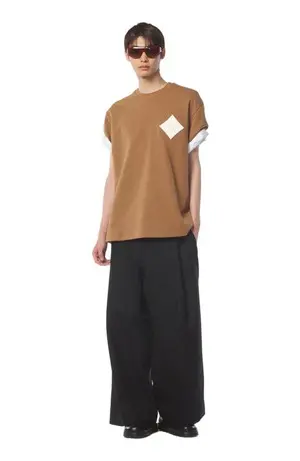 Mcm Logo Patch Bouclé T-shirt - Cognac
