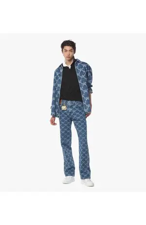 Mcm Lauretos Monogram Denim Shirt - Blue