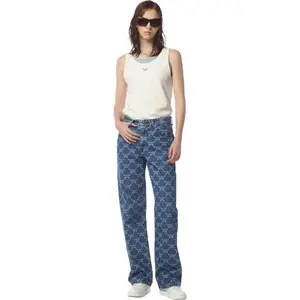 Mcm Lauretos Monogram Denim Jeans