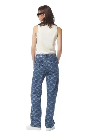 Mcm Lauretos Monogram Denim Jeans