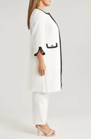 KASPER Framed Long Topper Jacket
