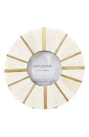 MATR BOOMIE Mukhendu Picture Framecarved Bone - White/gold - Circle