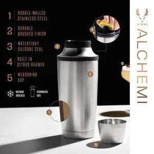VISKI Alchemi Vacuum Insulated Cocktail Shaker In Stainless Steel