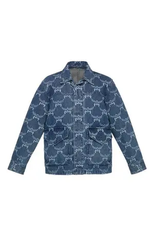 Mcm Lauretos Monogram Denim Jacket