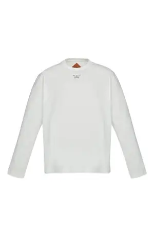 Mcm Essential Laurel Logo Shirt In Organic Cotton - White