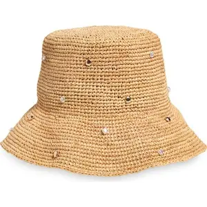L*Space Carmel Island Raffia Bucket Hat - Natural