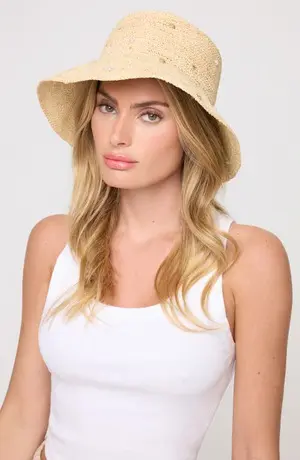 L*Space Carmel Island Raffia Bucket Hat