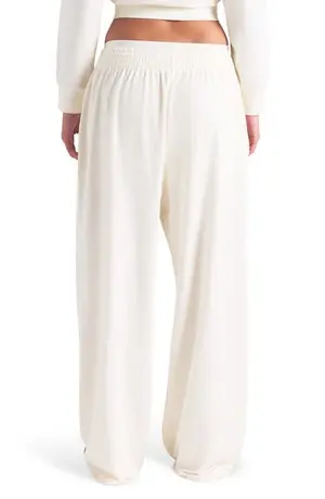 SKIMS Cotton Blend Jersey Wide Leg Pants - Marble