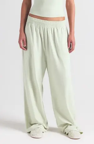 SKIMS Cotton Blend Jersey Wide Leg Pants - Spearmint