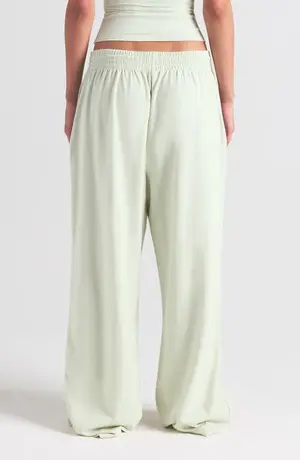 SKIMS Cotton Blend Jersey Wide Leg Pants - Spearmint
