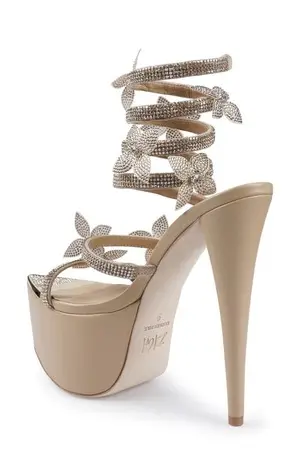 ZIGI Zinnia Embellished Platform Sandals - Gold Suede