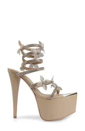 ZIGI Zinnia Embellished Platform Sandals - Gold Suede