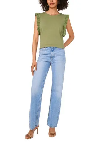 Vince Camuto Ruffle Eyelet Tank Top