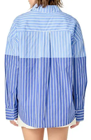 English Factory Colorblock Striped Shirt