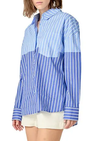English Factory Colorblock Striped Shirt