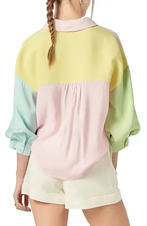 English Factory Colorblock Button-up Shirt