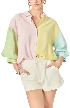 English Factory Colorblock Button-up Shirt