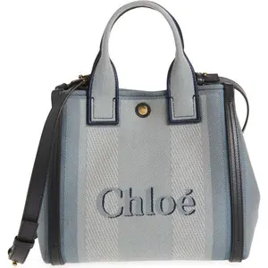 Chloé Logo Canvas Tote - Moonlight Blue