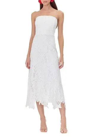 Adelyn Rae Jessika 3d Lace Strapless Midi Dress