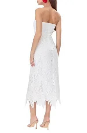 Adelyn Rae Jessika 3d Lace Strapless Midi Dress