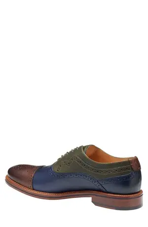 Johnston & Murphy Conard 2.0 175th Wingtip Oxford - Tan/navy/green Oiled