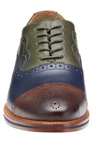 Johnston & Murphy Conard 2.0 175th Wingtip Oxford - Tan/navy/green Oiled