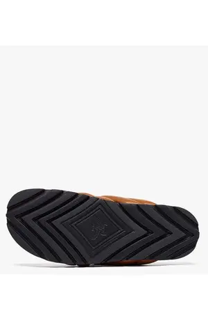 Mcm Monogram Lamb Leather Cross Slides