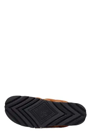 Mcm Monogram Print Cross Slides - Cognac