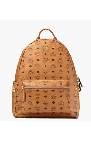 Mcm Stark Side Studs Visetos Backpack - Cognac