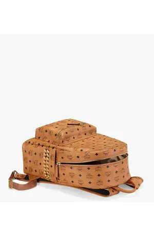 Mcm Stark Side Studs Visetos Backpack - Cognac
