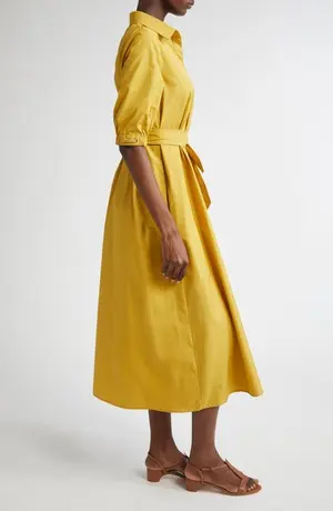 Max Mara Hoyo Cotton Belted Shirt Dress