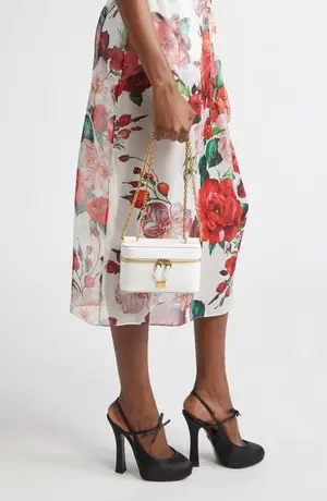 Dolce & Gabbana Sicily Leather Vanity Case Crossbody Bag - Bianco Ottico