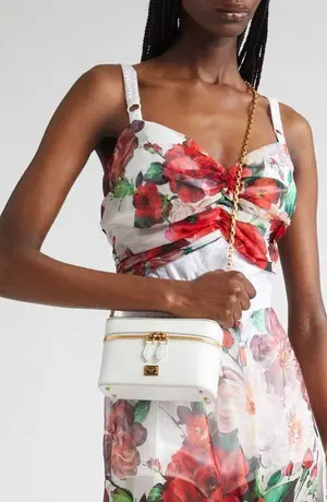 Dolce & Gabbana Sicily Leather Vanity Case Crossbody Bag - Bianco Ottico