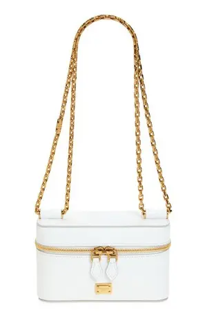 Dolce & Gabbana Sicily Leather Vanity Case Crossbody Bag - Bianco Ottico