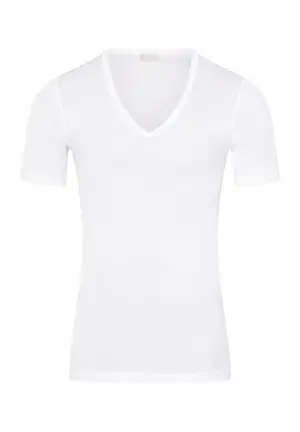 Hanro Cotton Pure Fitted Cotton V-neck T-shirt - White