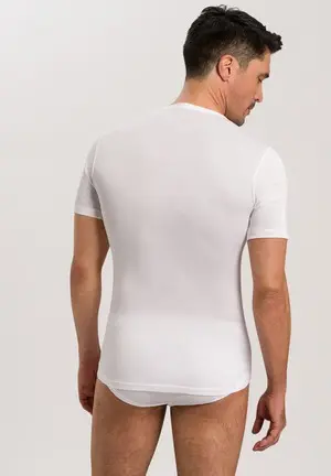 Hanro Cotton Pure Fitted Cotton V-neck T-shirt - White