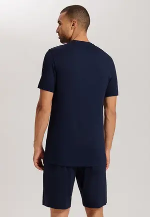 Hanro Night And Day Cotton Crew Neck T-shirt - Deep Navy