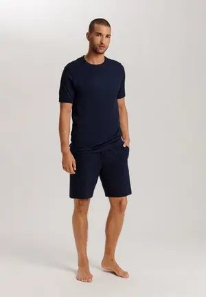 Hanro Night And Day Cotton Crew Neck T-shirt - Deep Navy
