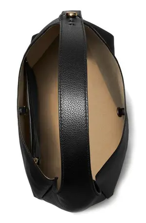 Tory Burch Pebbled Leather Hobo Bag - Black