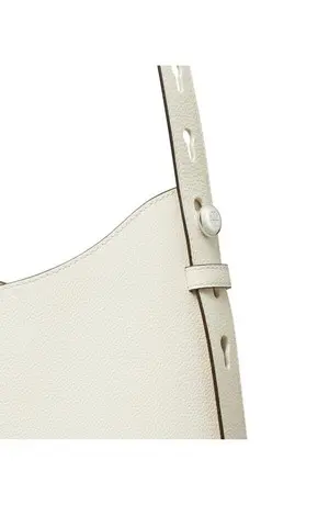 Tory Burch Romy Pebble Leather Hobo Bag - Light Cream