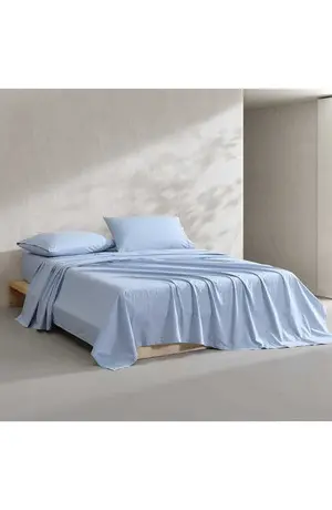 Calvin Klein 200 Thread Count Cotton Percale Sheet Set - Chambray Blue