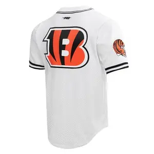 PRO STANDARD Joe Burrow Cincinnati Bengals Mesh Baseball Button-up T-shirt
