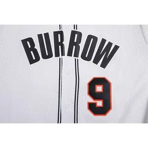 PRO STANDARD Joe Burrow Cincinnati Bengals Mesh Baseball Button-up T-shirt