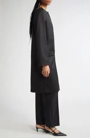 TOTEME Collarless Chintz Coat - Black