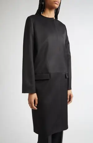 TOTEME Collarless Chintz Coat - Black