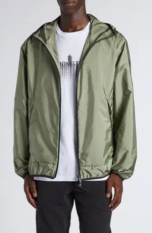 Moncler Moncler Granier Water-Repellent Hooded Jacket Smokey Olive
